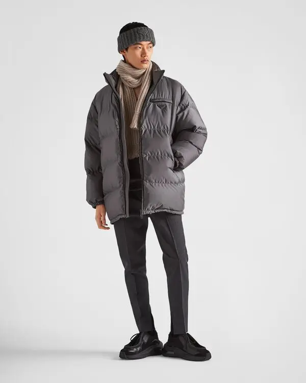 Prada Oversized Re-Nylon Down Jacket - Iron Gray | Editorialist
